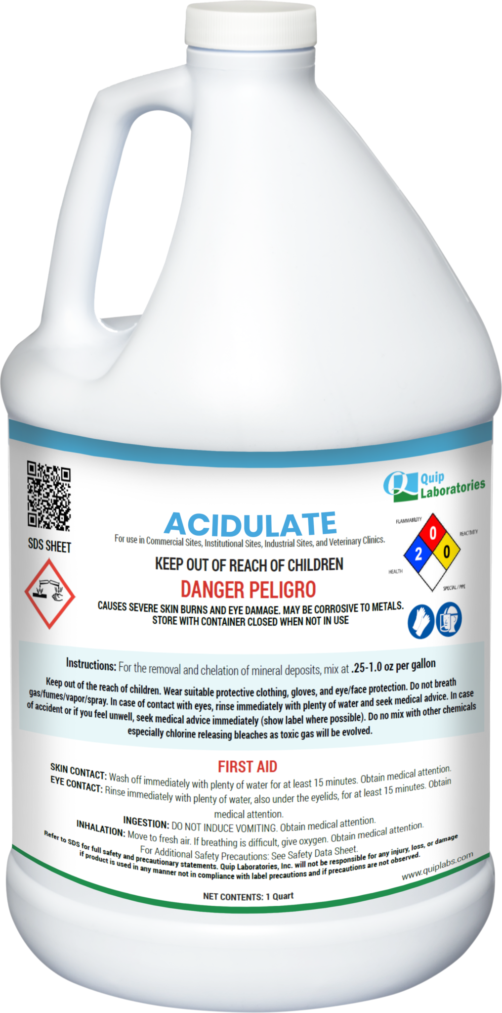 Acidulate | Moderate Foaming Acid Cage Wash Cleaner - Quip Labs
